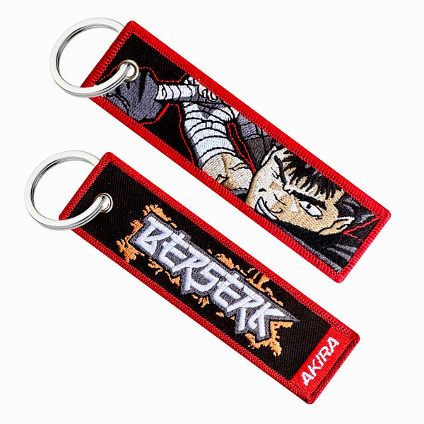 Guts Embroidered Keychain – Berserk Anime Keytag | Akira Gallery