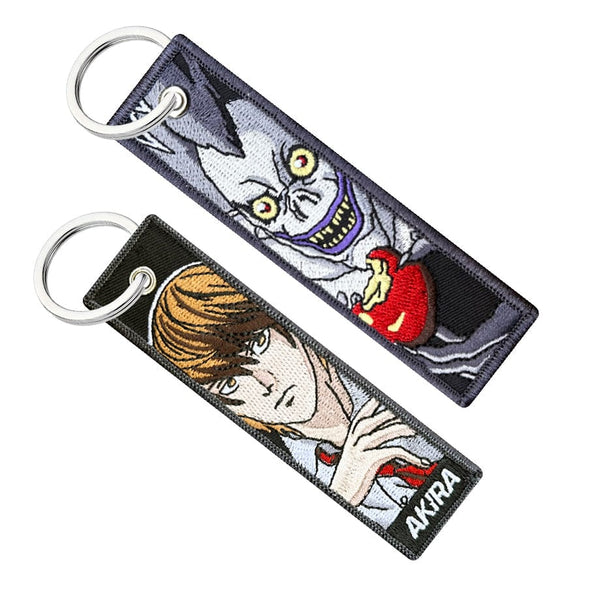 Death Note Embroidered Keychain – Ryuk & Light Anime Keytag | Akira Gallery
